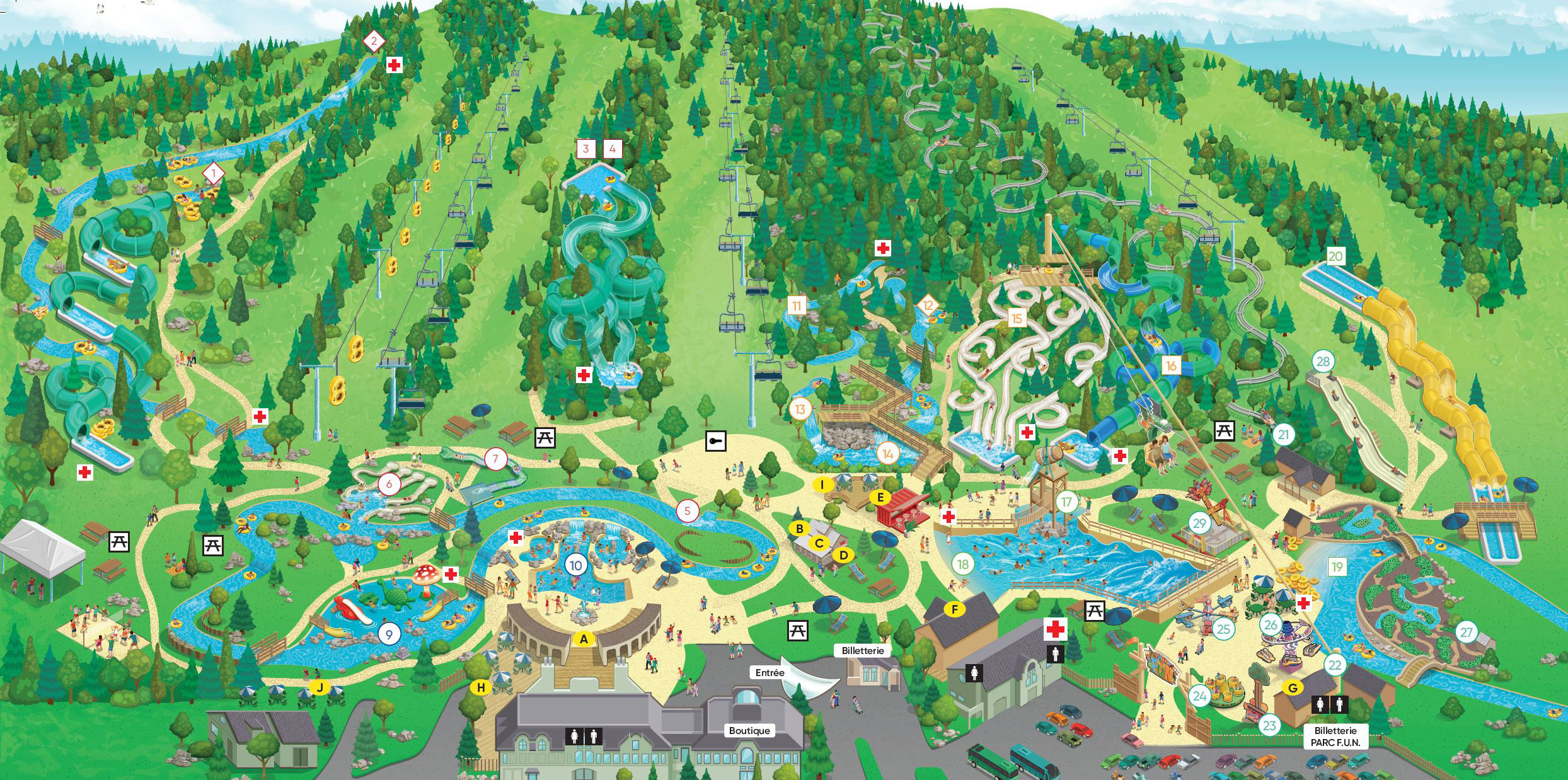Water park: Slides' details | Sommet Saint-Sauveur